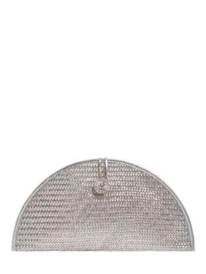 ADRIANA CASTRO La Barca Handwoven Leather Clutch - Silver