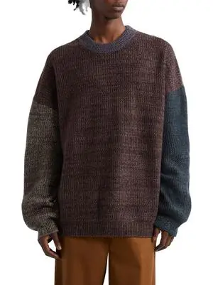 WASTE YARN PROJECT Colorblock Sweater - Dark/ Med Multi