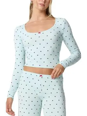FLORENCE BY MILLS Rib Sleep Top Crystal Blue Polka Dot