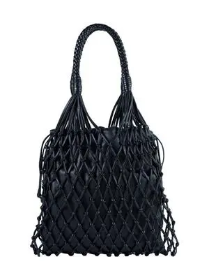 ADRIANA CASTRO Adriana Castro La Red Mesh Leather Bag Black