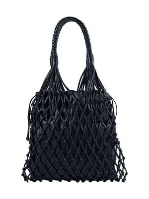 ADRIANA CASTRO La Red Mesh Bag In Leather - Black