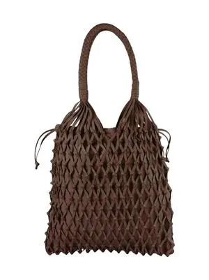 ADRIANA CASTRO Adriana Castro La Red Mesh Leather Bag Brown