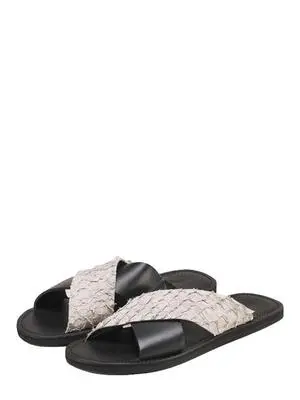 SAREP + ROSE Pike Leather Slide Sandal - Black