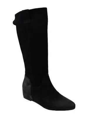 ZIGI Brindle Suede Wedge Boots - Black Suede