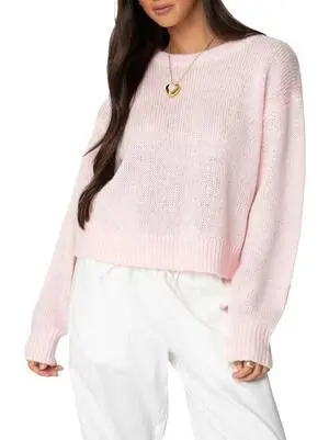 EDIKTED Oversized Crewneck Sweater - Light-pink