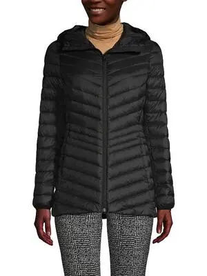 LANDS' END Ultralight Packable Down Jacket - Black