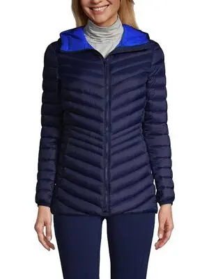 LANDS' END Ultralight Packable Down Jacket - Deep Sea Navy