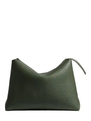 Khaite Khaite Medium Lina Leather Crossbody Bag Bottle Green