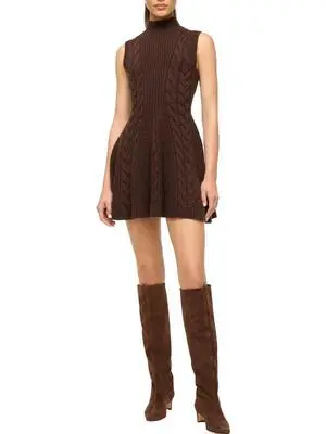 Staud STAUD Charade Sleeveless Sweater Dress Dark Chocolate