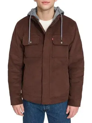 LEVI'S Hooded Corduroy Jacket - Chocolate Brown