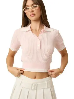 GOLDIE BYRD Knit Polo Pink