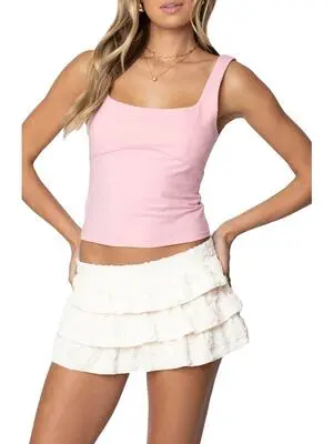EDIKTED Ronda Bow Back Tank - Pink