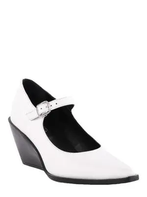 Seychelles Sparks Pointed Toe Mary Jane Pump - White Leather