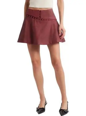 MISTRESS ROCKS Faux Leather Mini Skirt - Cherry