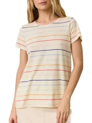 Marine Layer Swing Crewneck T-shirt - Rainbow Stripe