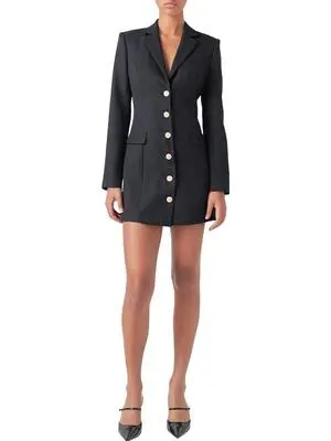 Endless Rose Long Sleeve Blazer Mini Dress - Black