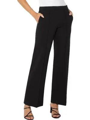 LIVERPOOL Kayla Wide Leg Pull-on Trousers - Black