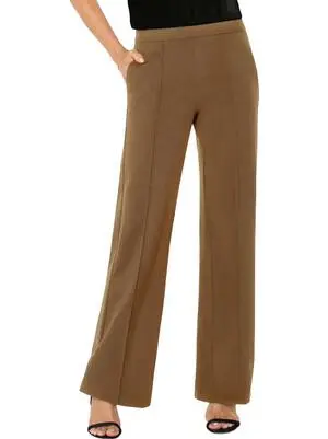 LIVERPOOL Kayla Wide Leg Pull-on Trousers - Rich Camel