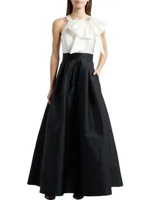 Eliza J Bow Mikado Ballgown - Black Ivory