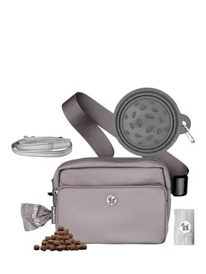PUPPINGTON 3-in-1 Dog Walking Bag With Accessories - Charcoal Gray