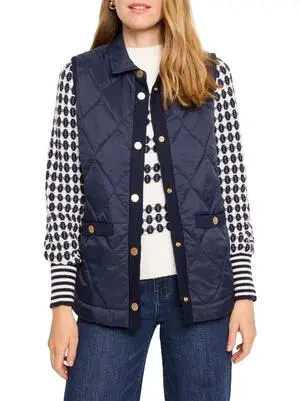 NIC+ZOE Diamond Puffer Vest - Dark Indigo