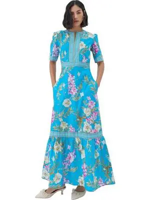 RAISHMA Darcie Floral Printed Dress - Blue