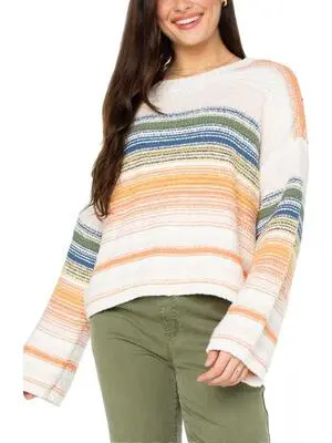 Roxy Bread & Jam Striped Sweater - Bright White