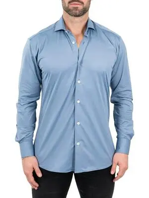 MACEOO Einstein Stretchblotter Button-up Shirt - Blue