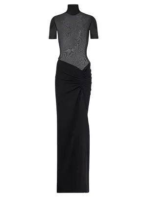 Christopher Esber Fusion Gathered Maxi Dress - Black