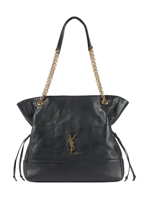 Saint Laurent Jamie Shopping Medium Leather Tote Bag - Black