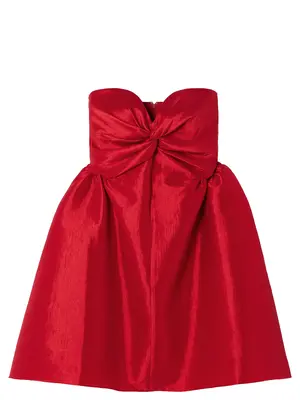 KIKA VARGAS Fiona Strapless Taffeta Mini Dress - Red