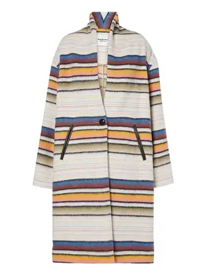 MARANT ETOILE Striped Wool-blend Coat - Multicoloured