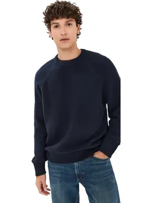 Vince Micro Boucle Crew Neck Pullover - Coastal