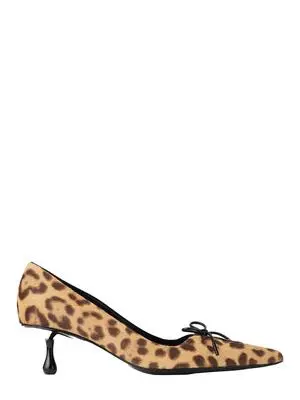 JIMMY CHOO Scarlett 50 Leopard Print Pony Pumps Neutral
