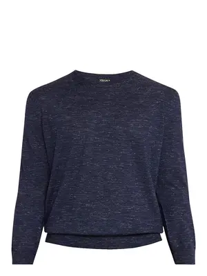Zegna Cashmere, Silk, And Linen Crewneck Sweater - Md Prp Sld