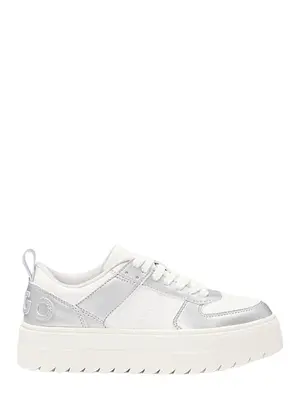 Hugo Branded Metallic-panel Low-top Trainers - Open White