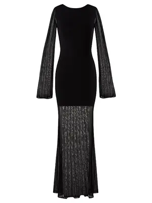 MALINA Haisley Round-neck Maxi Dress - Black