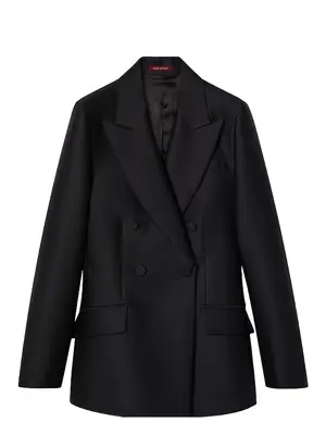 Gucci Wool Silk Gabardine Double-breasted Jacket - Black