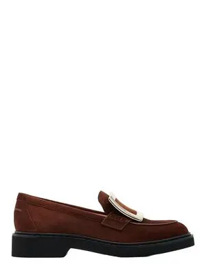 ROGER VIVIER Viv Rangers Suede Loafers - Brown