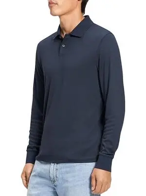 Theory Goris Long Sleeve Polo Shirt - Baltic