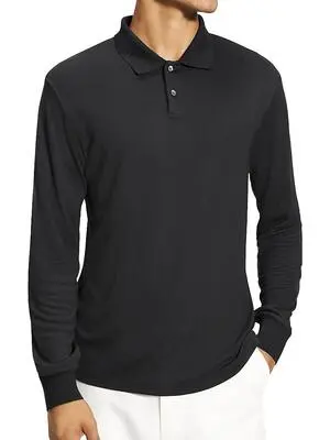 Theory Goris Long Sleeve Polo Shirt - Black
