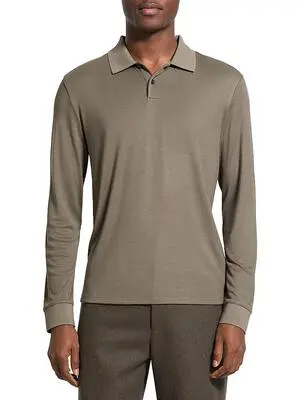 Theory Goris Long Sleeve Polo Shirt - Tarmac