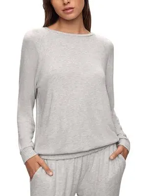 Eberjey Long Sleeve Sleep Top Light Heather Grey