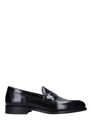 LOAKE Leather Penny Loafers - Black
