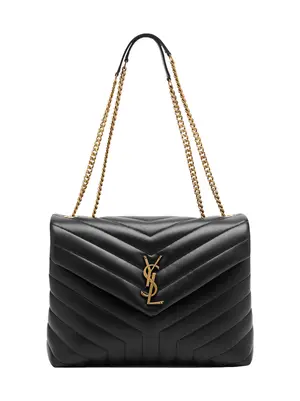 Saint Laurent Loulou Quilted Leather Shoulder Bag - Black