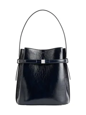 TOTÊME Belted Naplack Bucket Bag - Navy