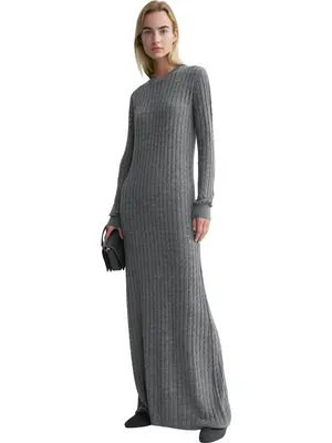 TOTEME Cable Knit Dress - Grey Melange