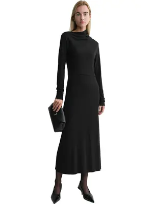 TOTEME Draped Jersey Dress - Black