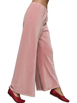 Carbon38 Wide Leg Velour Pant - Blush