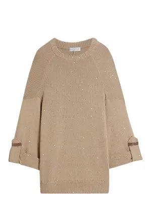 BRUNELLO CUCINELLI Brunello Cucinelli Embellished Wool-Cashmere Sweater